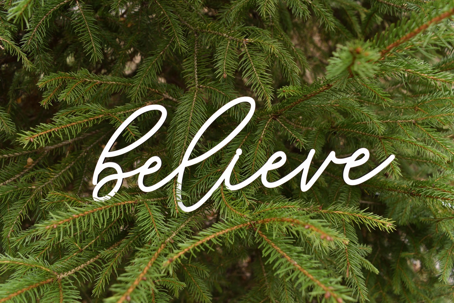 Believe Word Ornament Christmas Tree Word Ornament Laser - Etsy