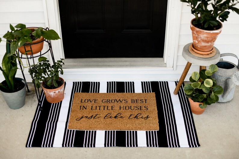 Love Grows Best in Little Houses Just Like This Doormat | Farmhouse ...