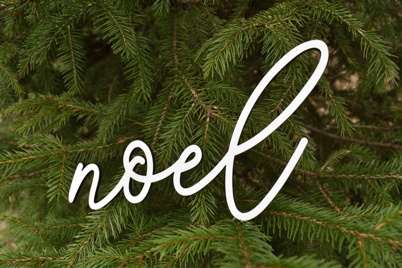 Noel Word Ornament | Christmas Tree Word Ornament | Laser Cut Eco ...