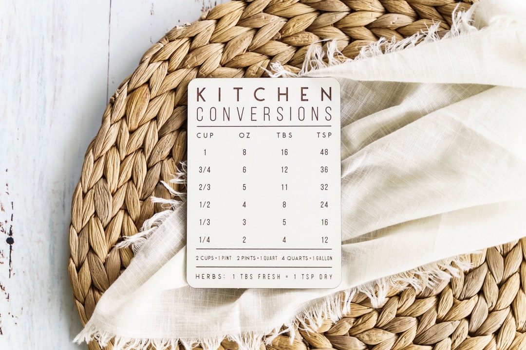 Kitchen Conversion Magnet | White Kitchen Measurement Reference Chart ...