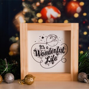 Wood Framed It's A Wonderful Life Sign | George Lassos the Moon | It's ...