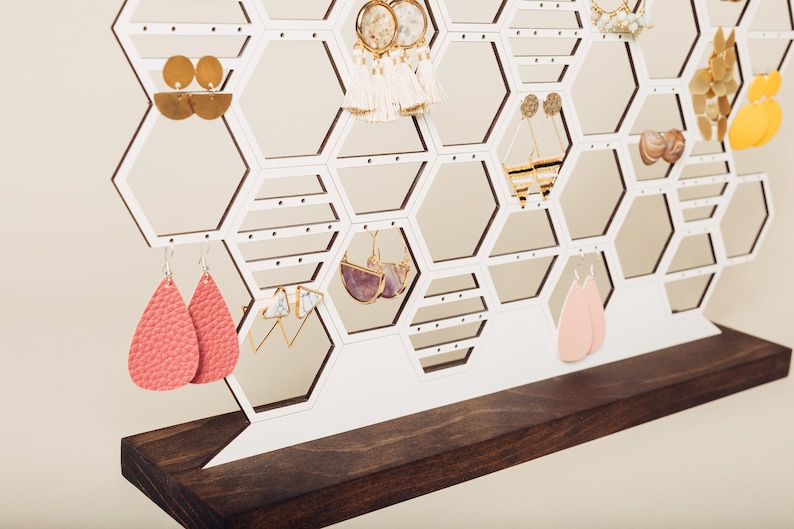 Large Earring Organizer Honeycomb Jewelry Holder Display - Etsy