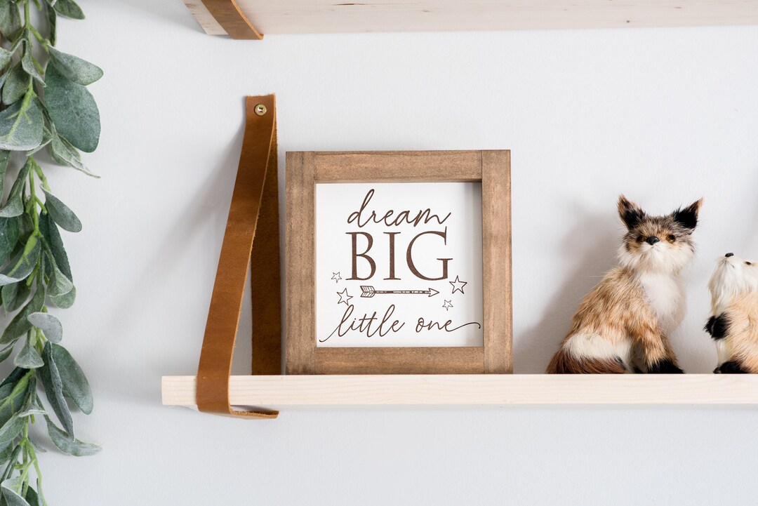 Dream Big Little One Nursery Sign | Wood Framed Mini Shelf Decor for ...