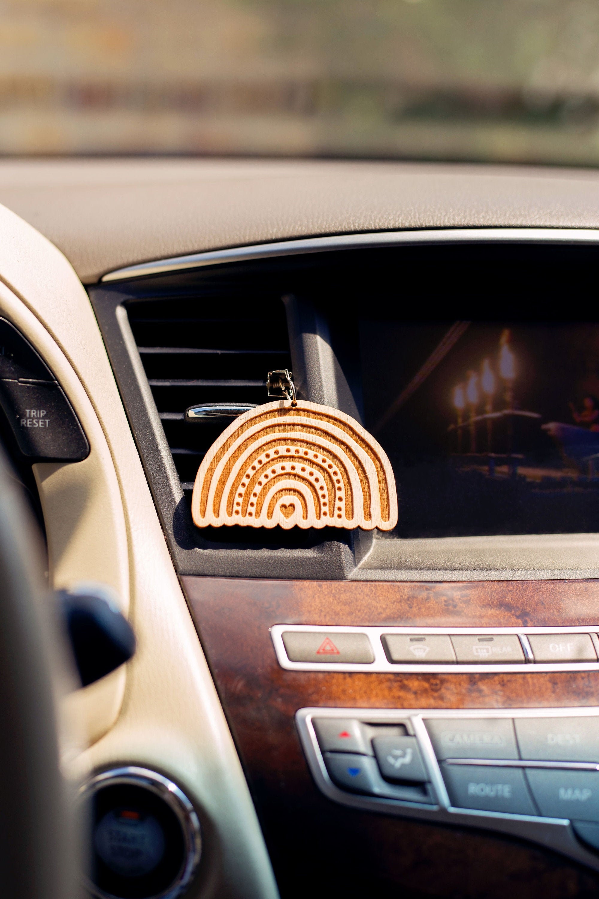 Rainbow Wood Essential Oil Diffuser | Car Air Freshener Rainbow Decor ...