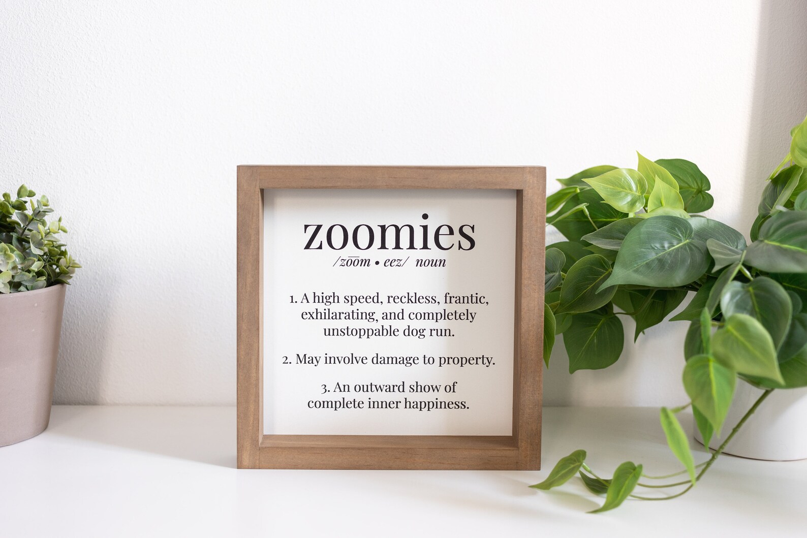 Zoomies Dog Sign | Wood Framed Zoomies Definition Dog Sign | Small or ...