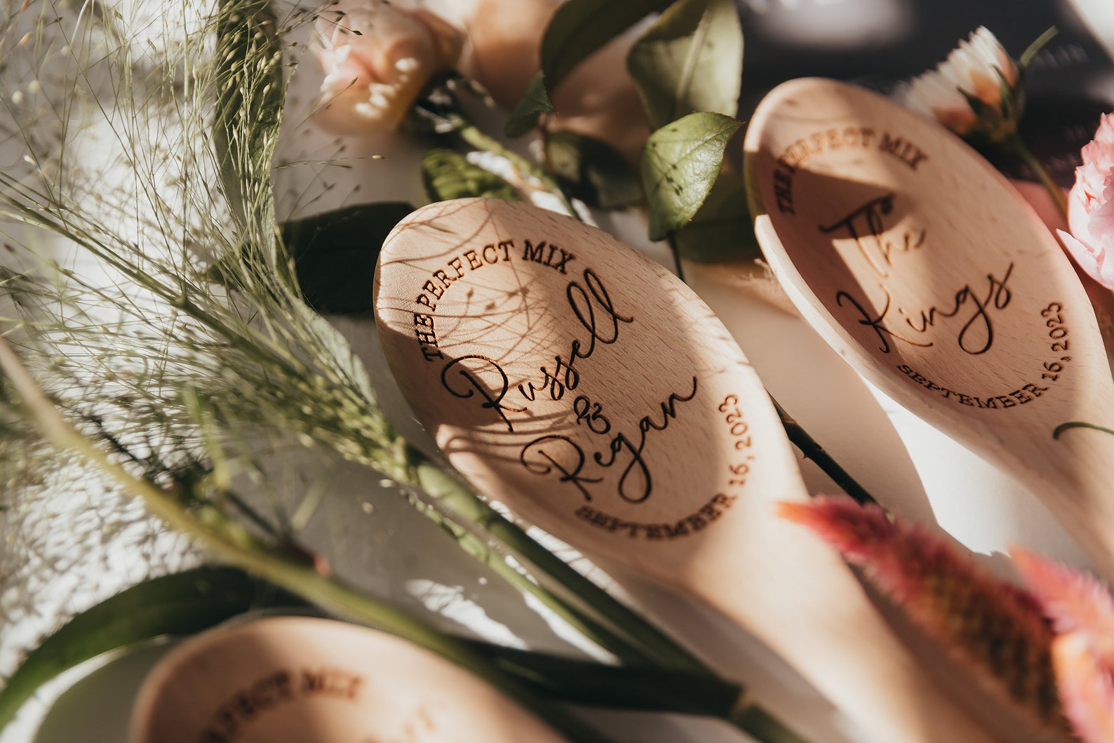 Wood Mixing Spoon the Perfect Mix Personalized Name Wedding Gift Laser ...