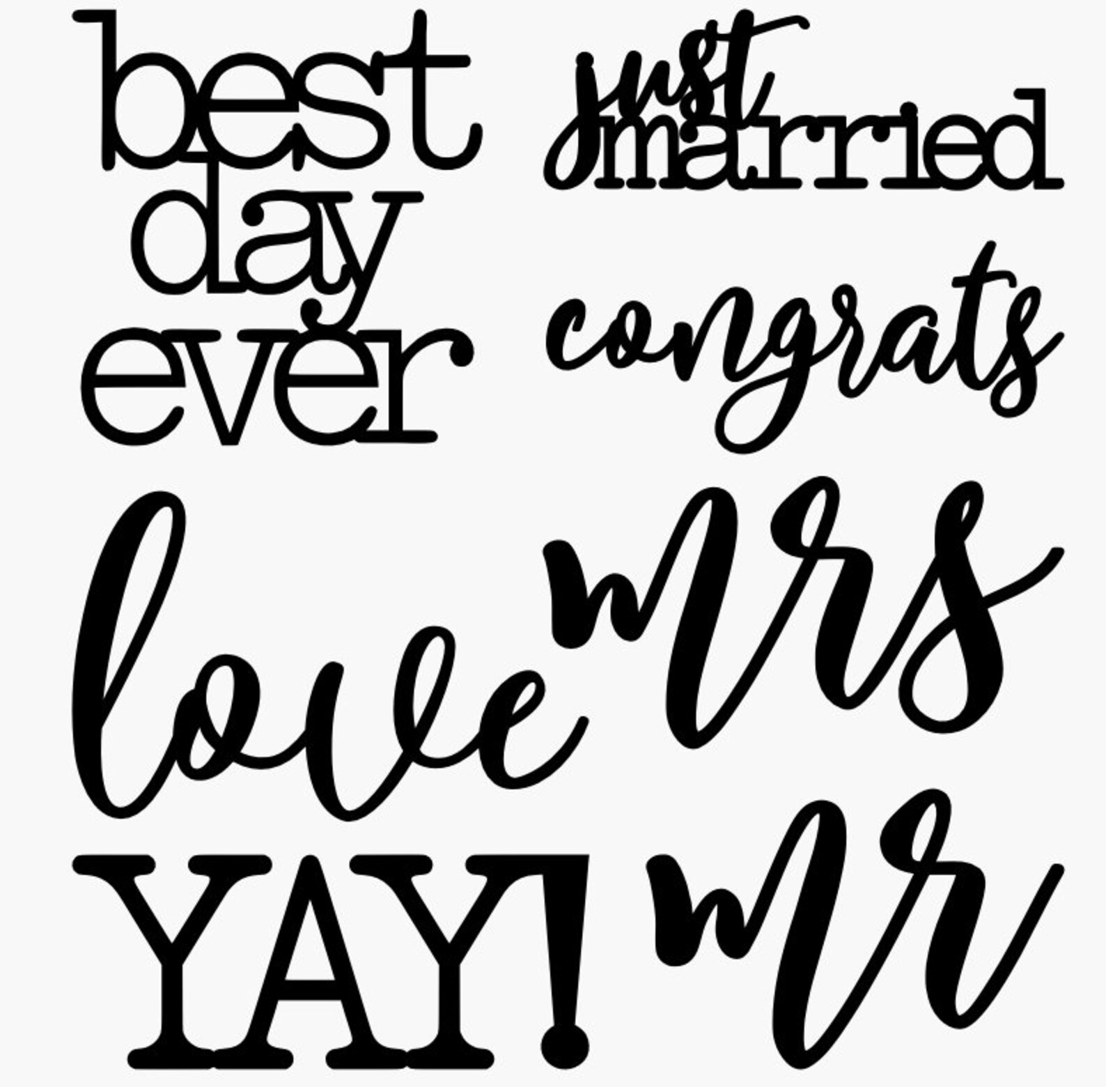 Wedding Photo Booth Props Word Cutouts For Wedding Photo | Etsy