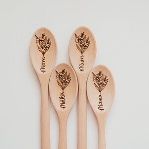 Mother's Day Gift | Personalized Mom Wooden Spoon | Flower Bouquet Mom ...
