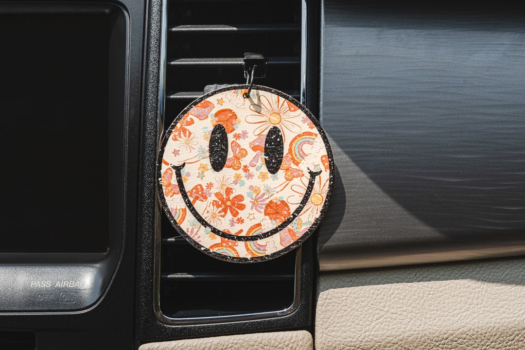 Smiley Face Wood Essential Oil Diffuser | Rearview Mirror Charm ...