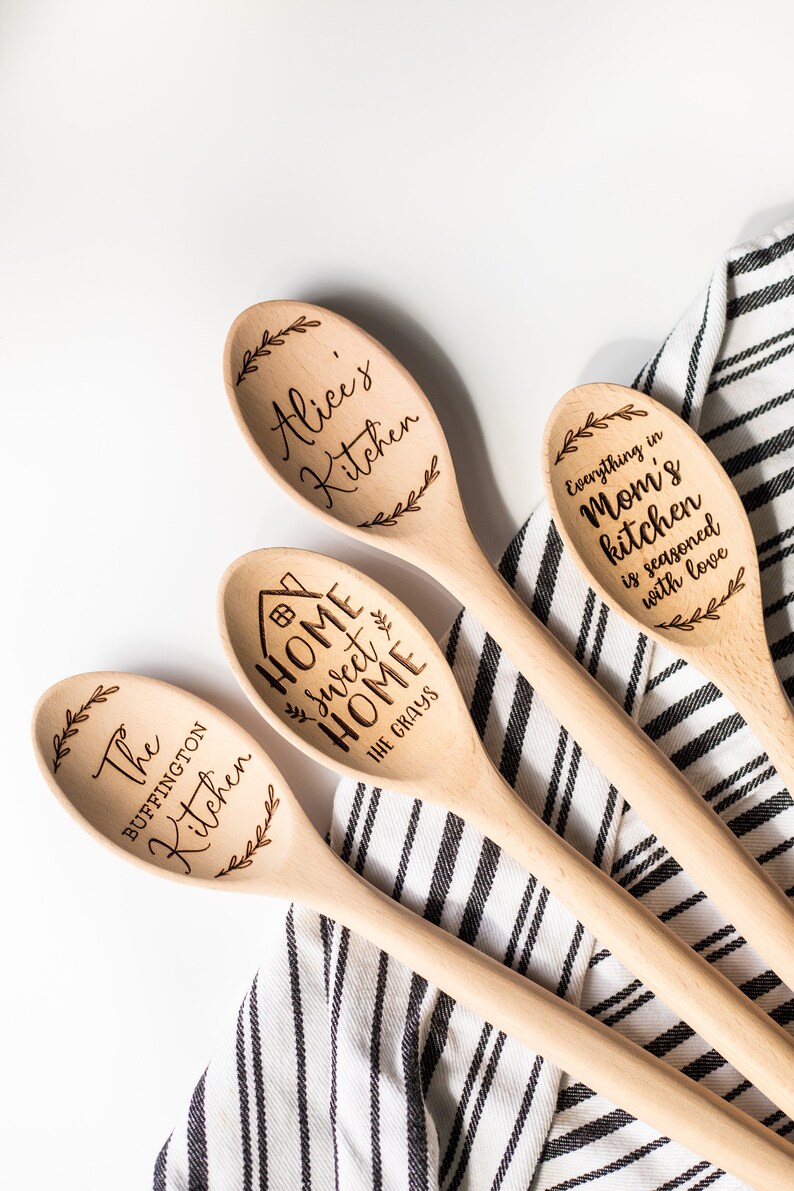 Housewarming Gift | Personalized Wooden Spoon Home Sweet Home With Last ...
