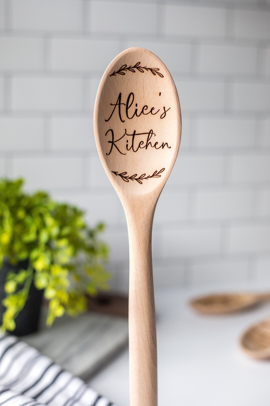 Personalized Name Wood Spoon | Custom Wooden Mixing Spoon | First Name ...