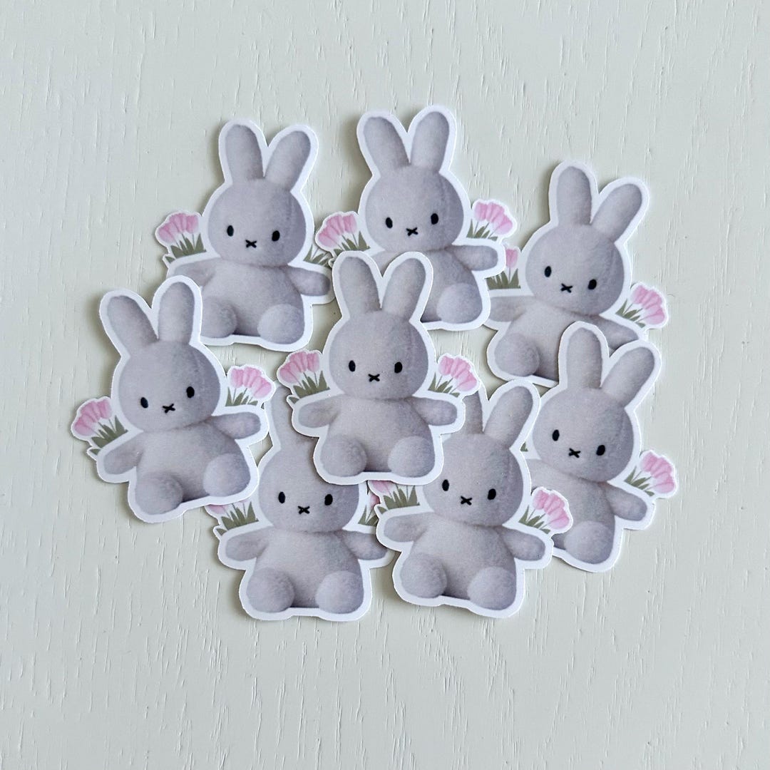 Cute White Bunny Sticker - Etsy