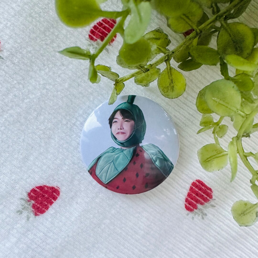 J-hope Strawberry Button - Etsy