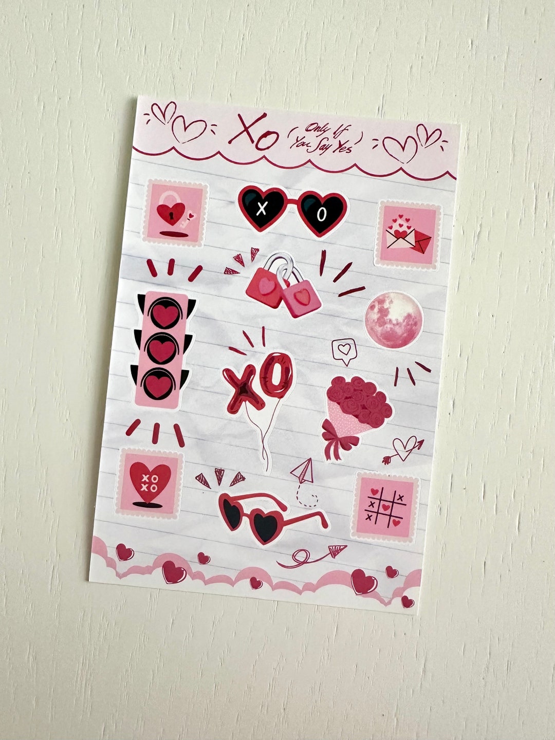 EN XO Romance Untold Sticker Sheet - Etsy