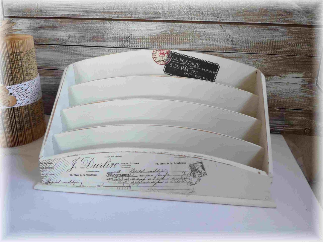 Vintage Wooden Mail Holder, Mail Sorter, Desk Organizer, Handmade - Etsy