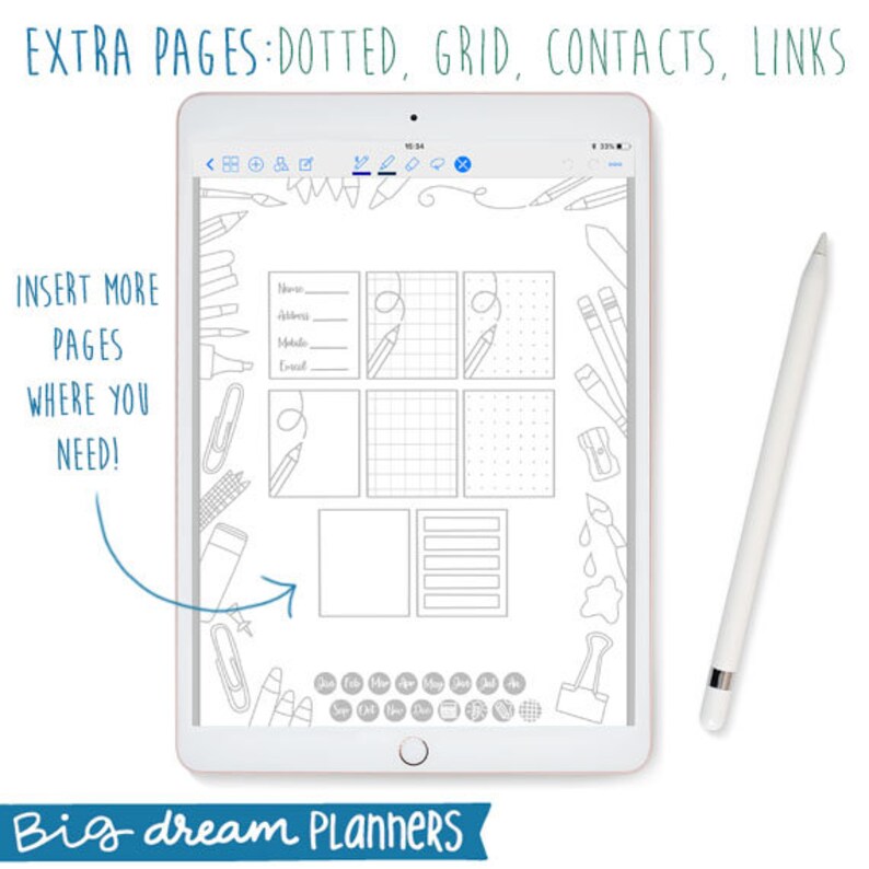 Undated Portrait Digital Planner "back to School" - Etsy