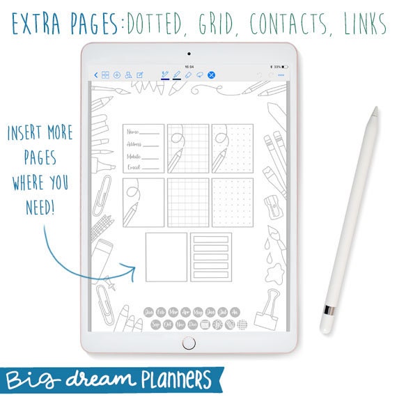 Undated Portrait Digital Planner "back to School" - Etsy