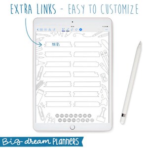 Undated Portrait Digital Planner "back to School" - Etsy