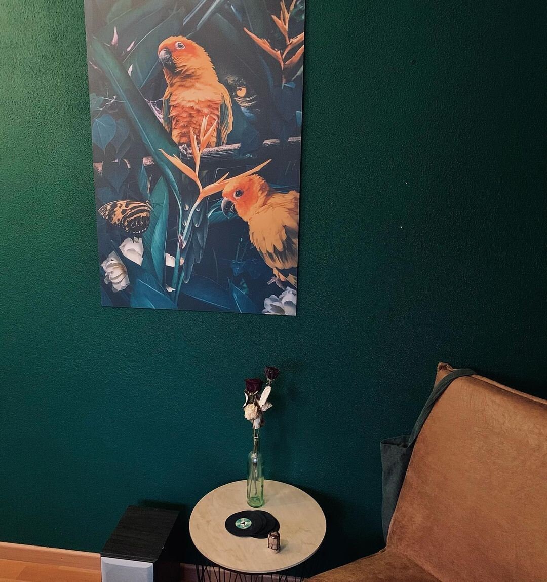 Jungle Scene Art Print, Botanical Wall Art, Animal Canvas Print, Nature ...