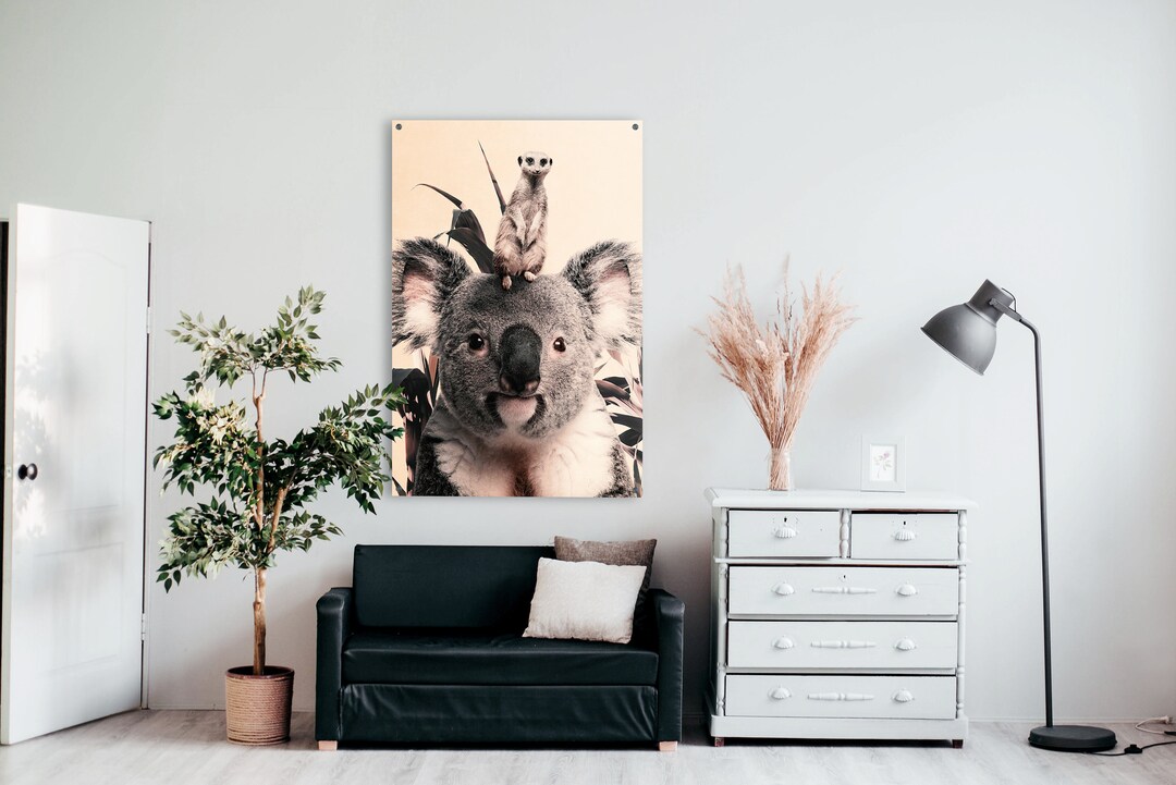 Koala Meerkat Dreamteam Art Print, Animal Canvas Print, Best Friends ...