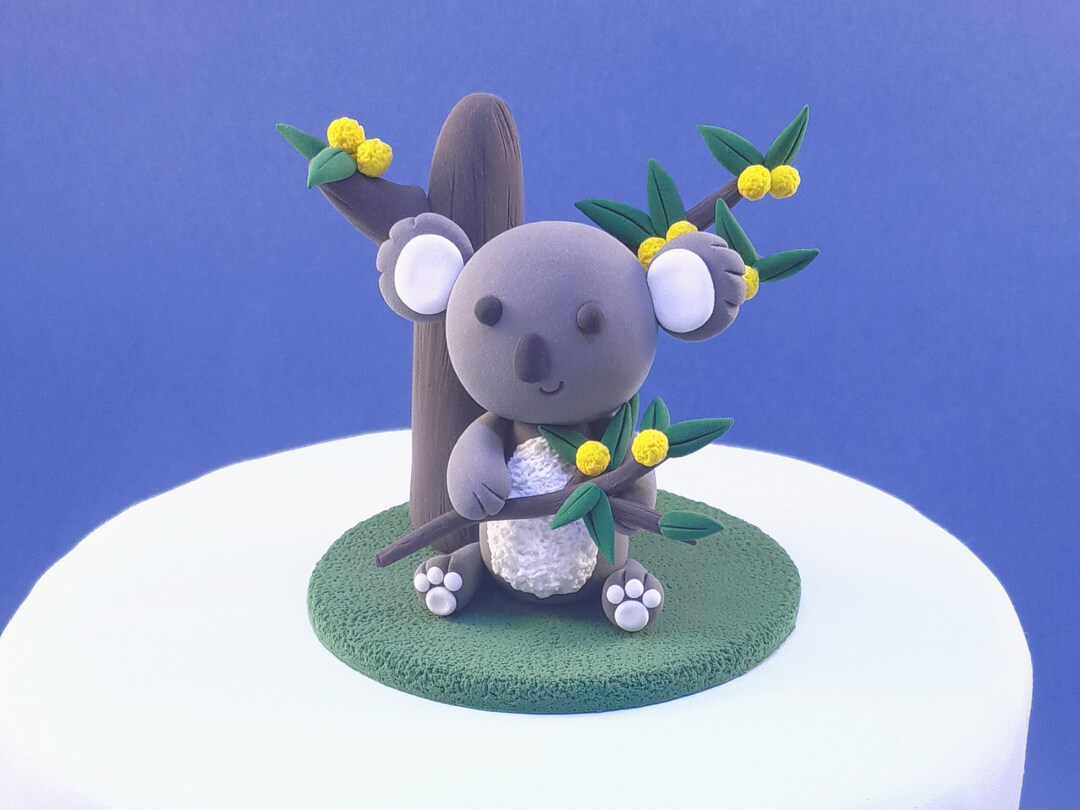 Koala Cake Topper Australian Native Animal Gum Tree Clay - Etsy