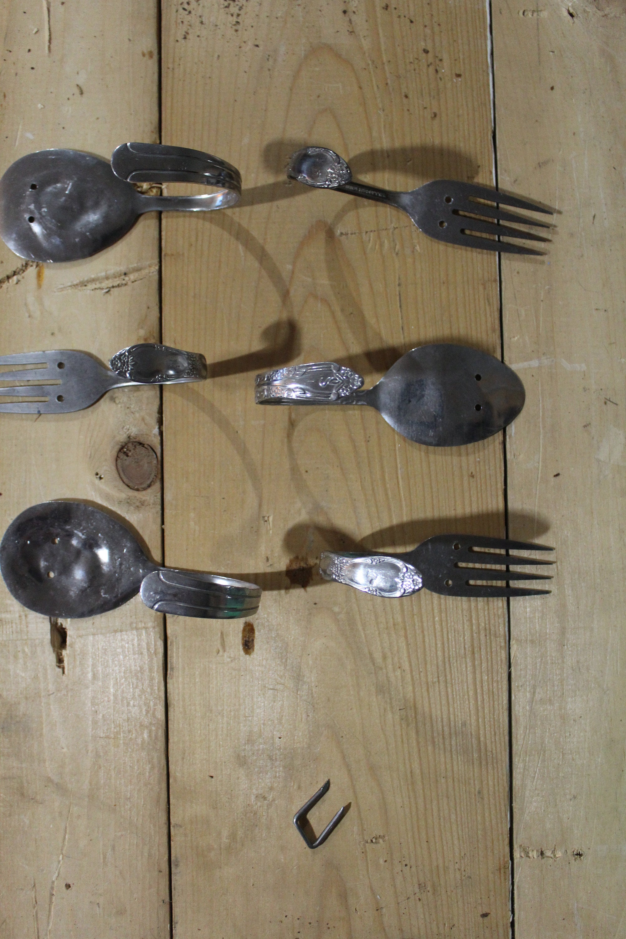 Large Spoon Fork Silver Hook Upcycled Recycled Silverware - Etsy