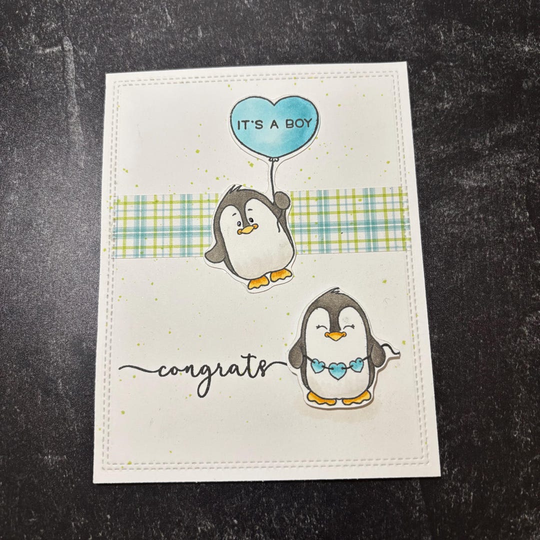 Handmade Congrats Penguin It's A Baby Boy Greeting Card - Etsy