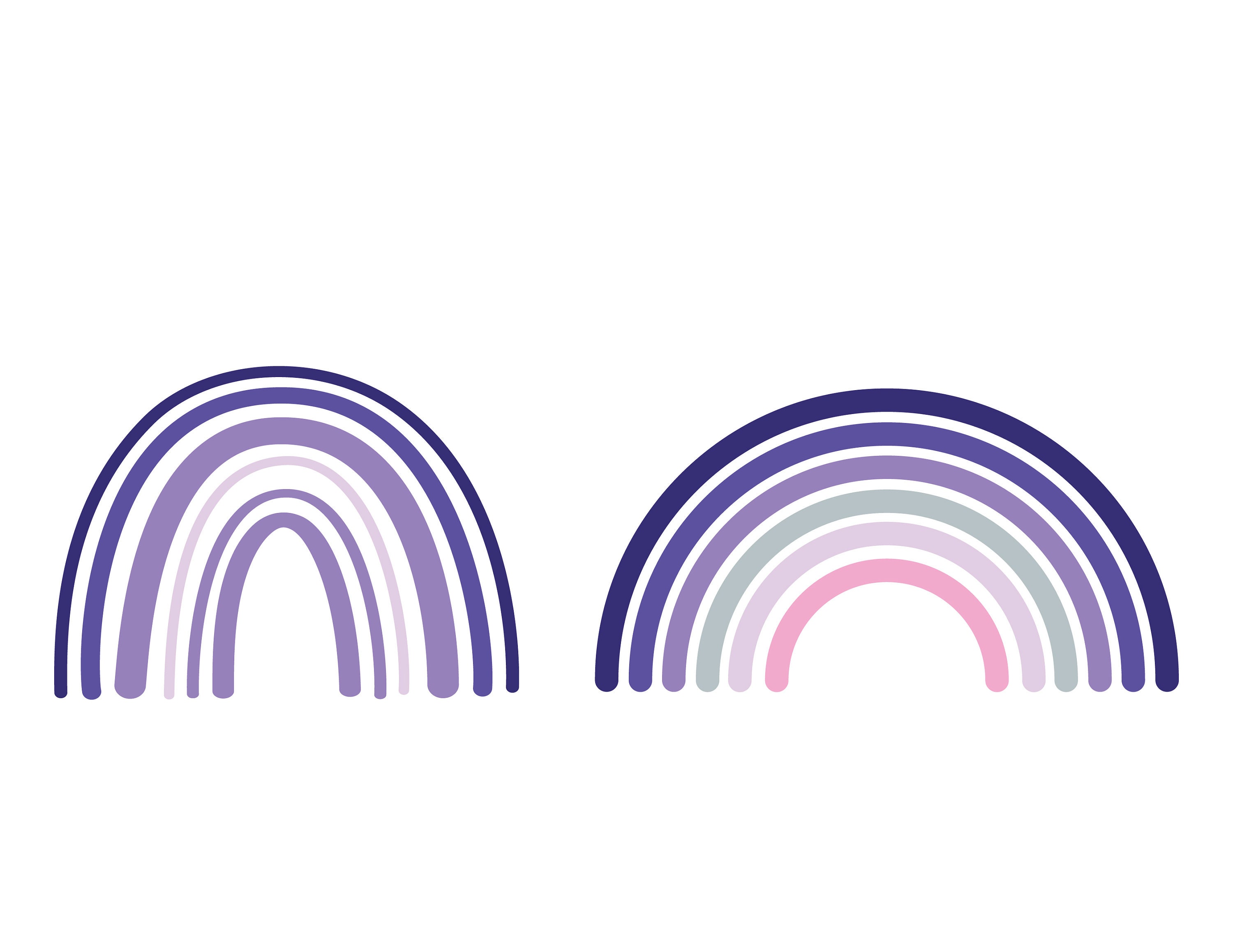 Purple Rainbow Clip Art | 9 Designs, Purple, Violet, and Lavender | Png ...