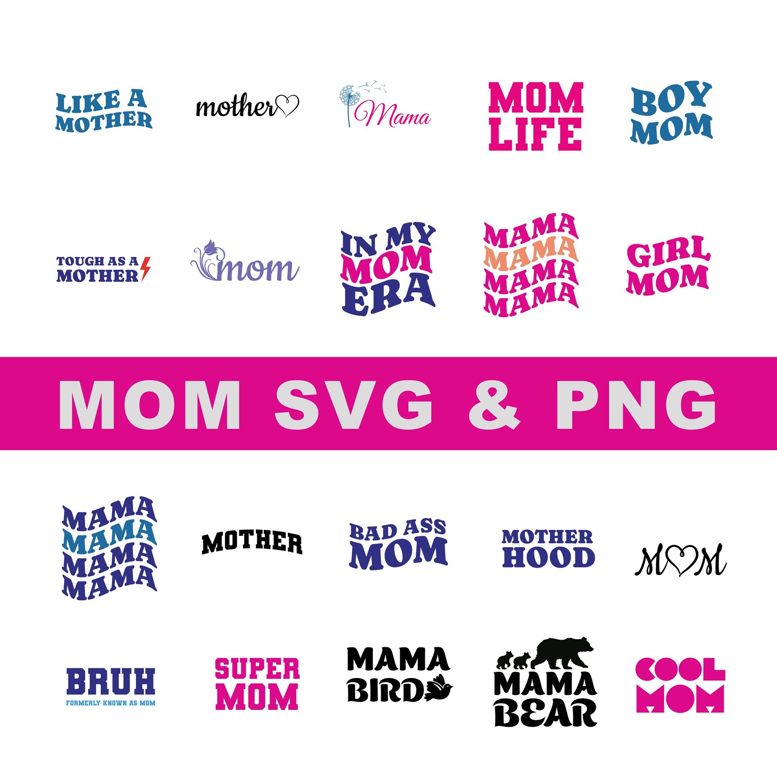 Mom, Mother SVG & PNG - Etsy