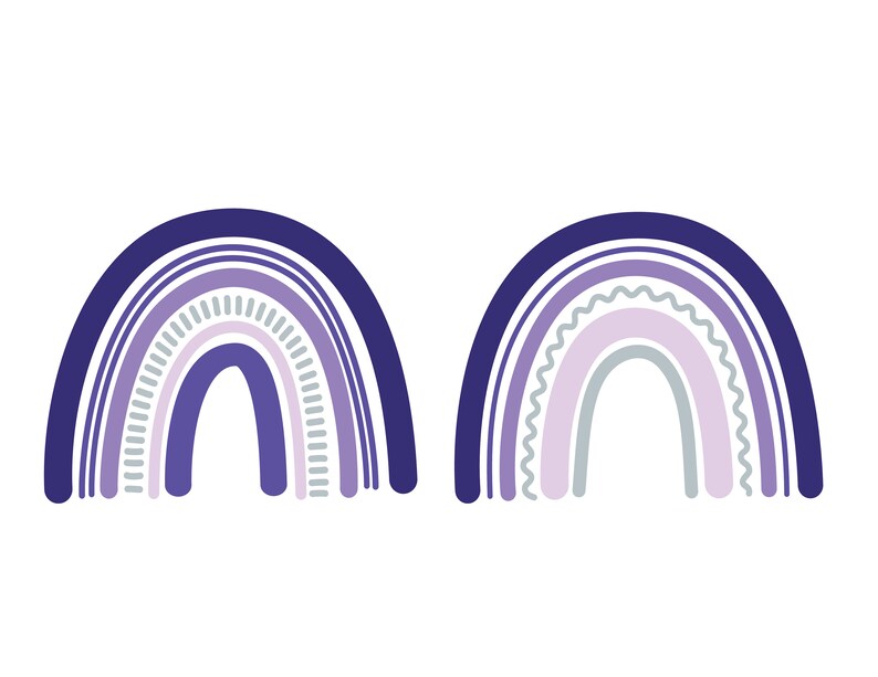 Purple Rainbow Clip Art | 9 Designs, Purple, Violet, and Lavender | Png ...