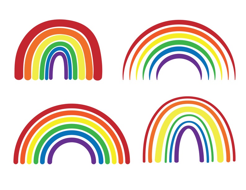 Rainbow Clip Art - Png - Jpg - Eps - Svg - 13 Designs - Etsy