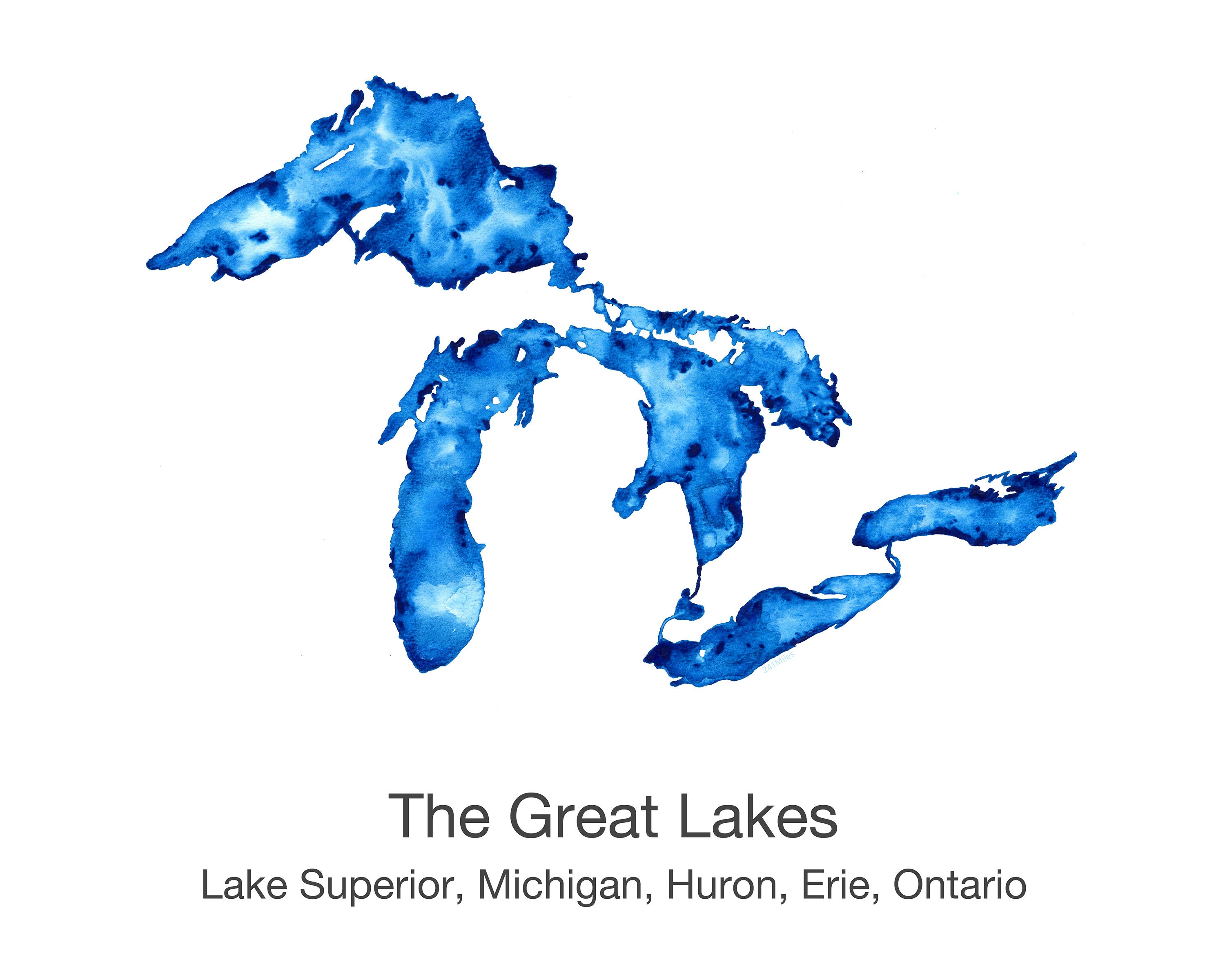 Great Lakes Watercolor Poster, Great Lakes Poster, Lake Wall Art - Etsy