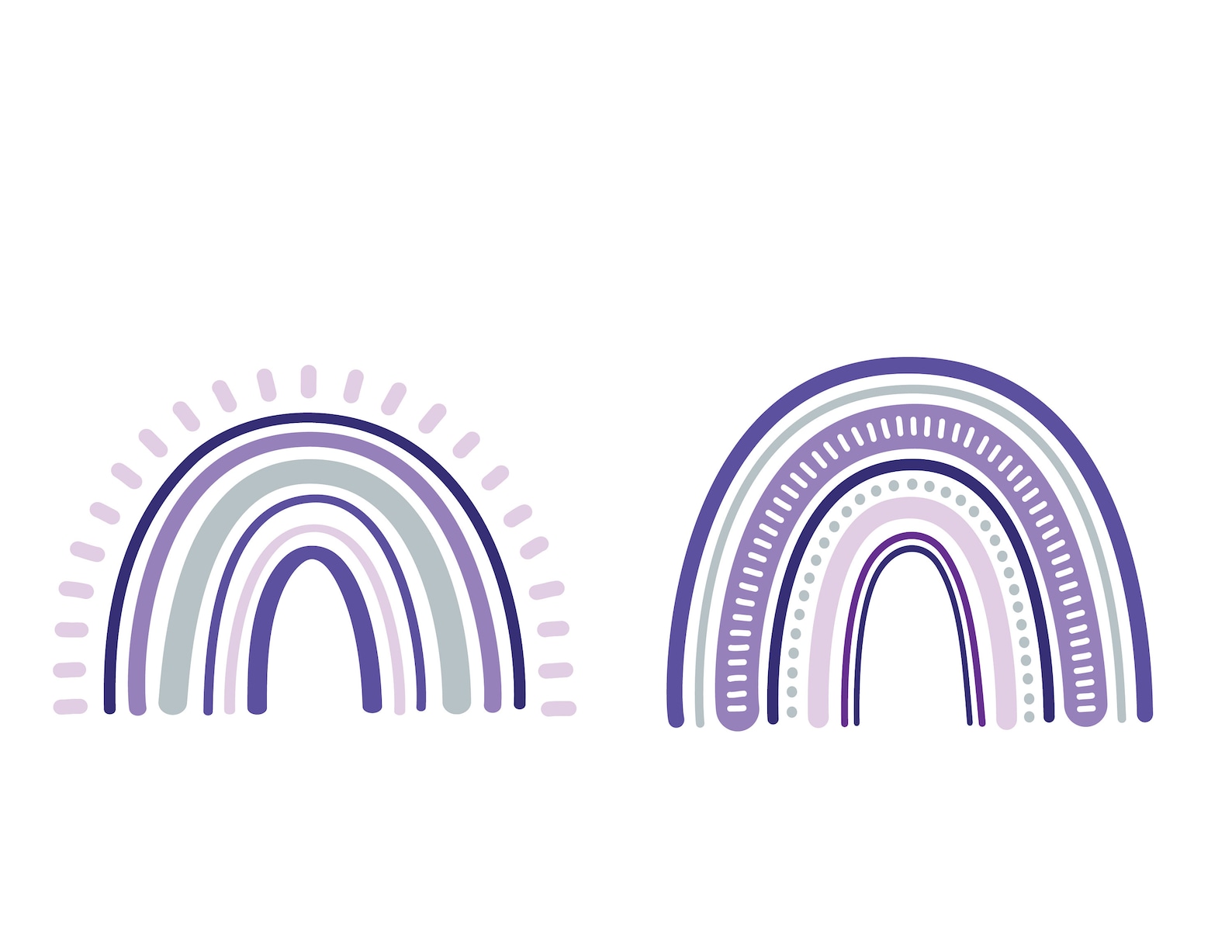 Purple Rainbow Clip Art | 9 Designs, Purple, Violet, and Lavender | Png ...