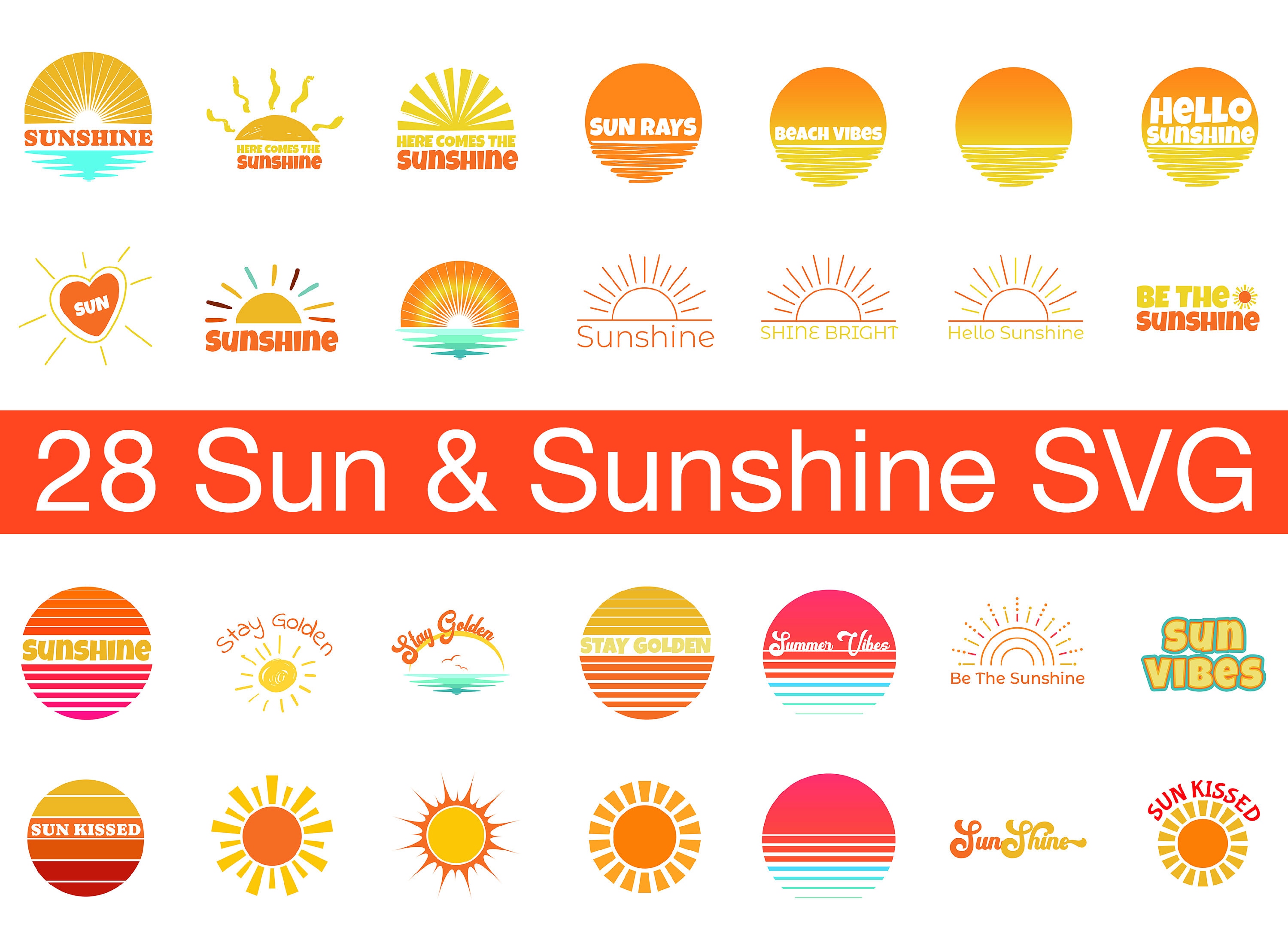 28 Sun and Sunshine Designs SVG & PNG Bundle for Cricut - Etsy