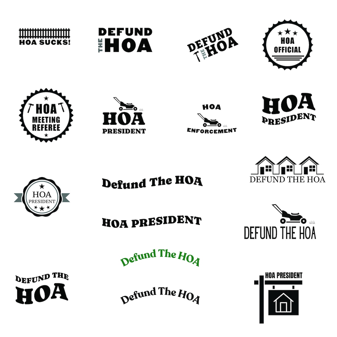 30 Funny HOA Svg and Png Files, Defund the HOA, HOA President Clipart ...