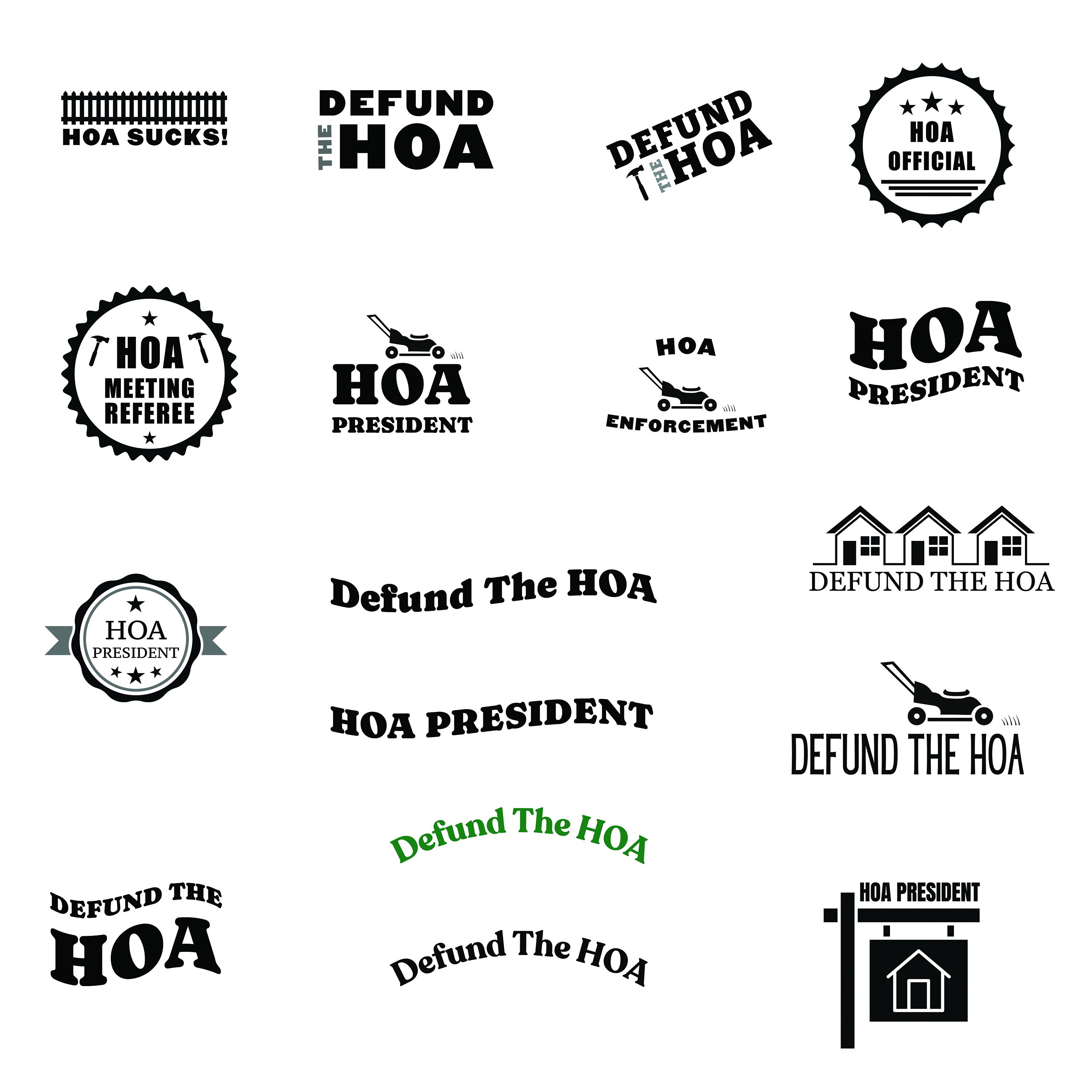 30 Funny HOA Svg and Png Files, Defund the HOA, HOA President Clipart ...