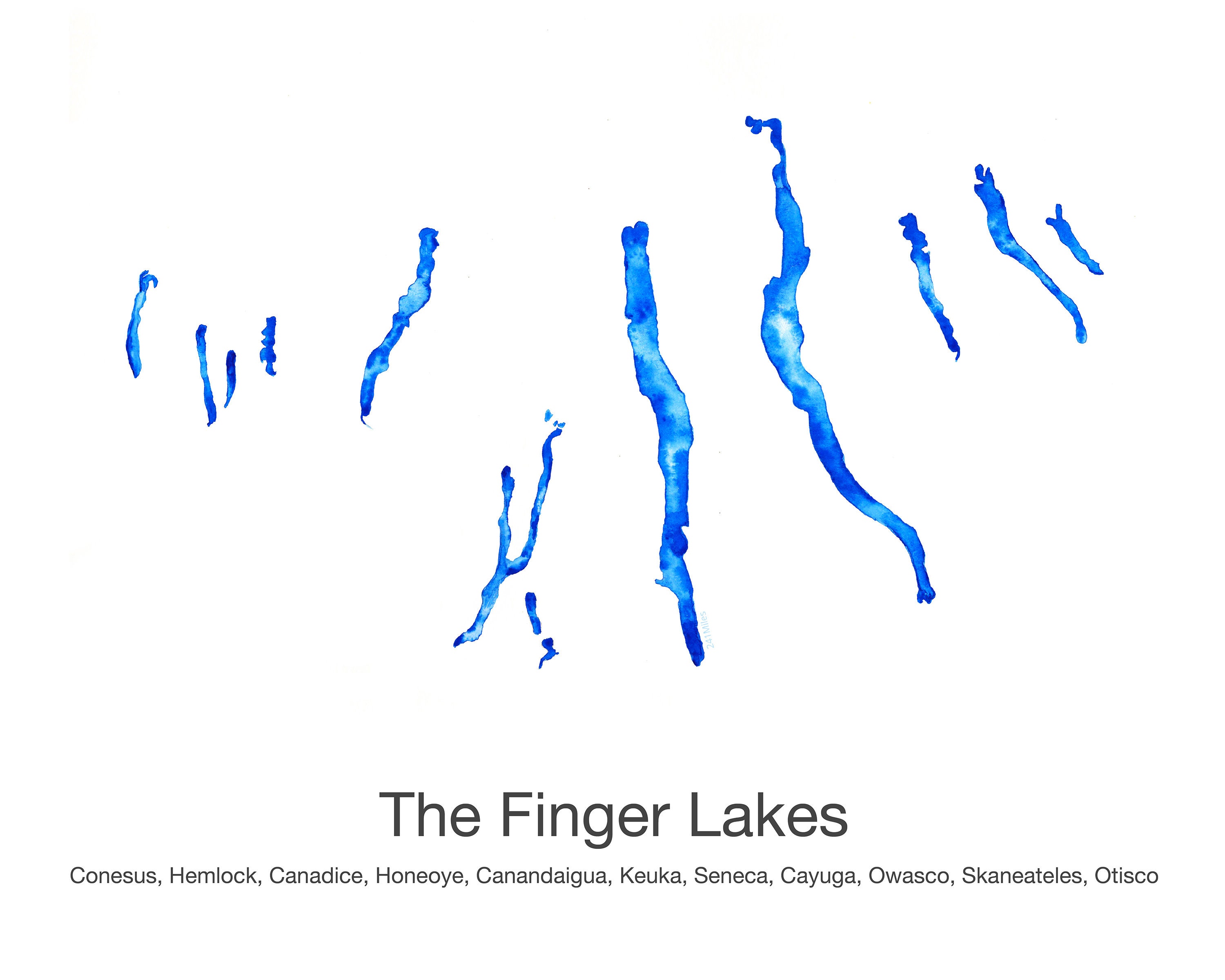 New York Finger Lakes Watercolor Download, Finger Lakes Artwork - Etsy