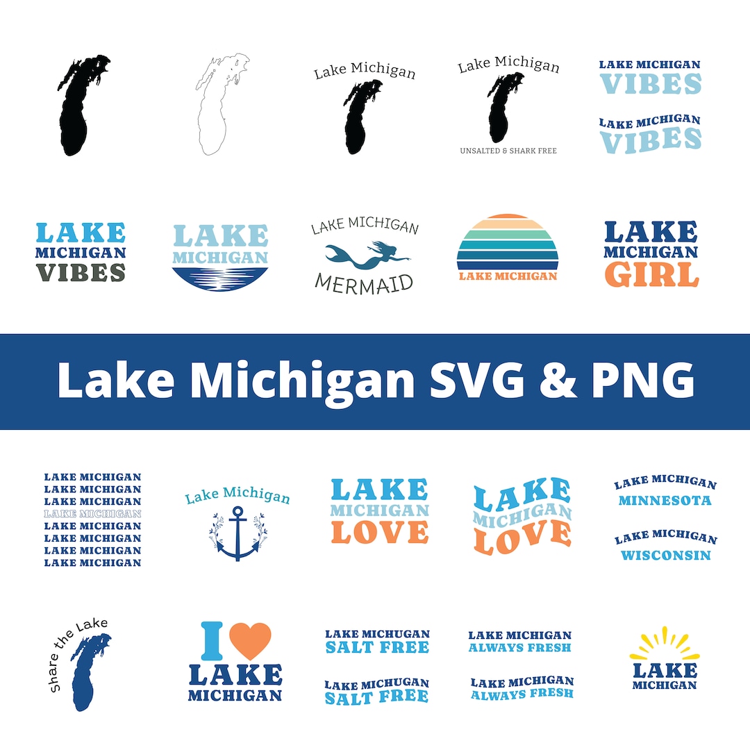 20 Lake Michigan Designs, Lake Michigan SVG & PNG - Etsy