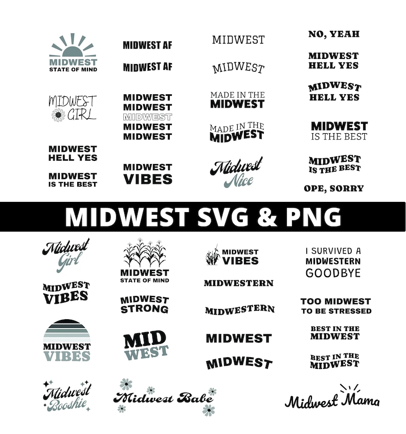 25 Midwest SVG and PNG Files, Funny Midwest Clipart - Etsy
