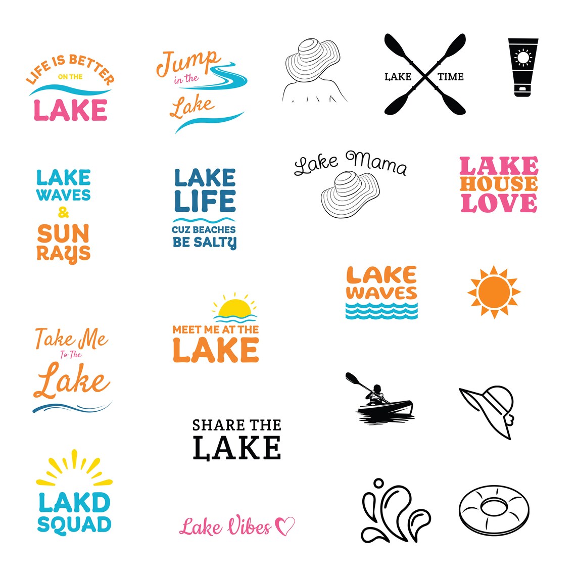 86 Lake Designs & Lake Saying SVG and PNG for Circuit - Etsy