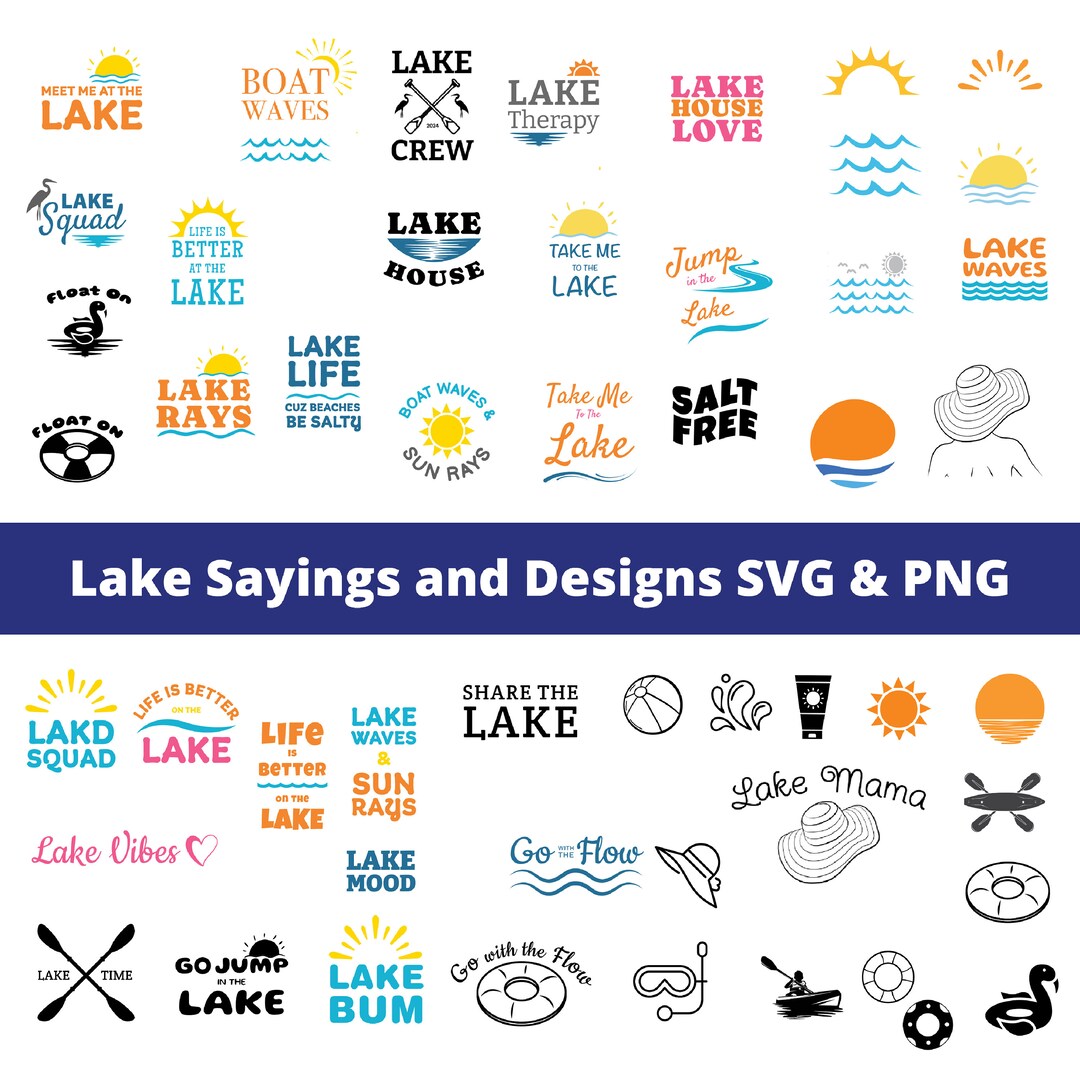 86 Lake Designs & Lake Saying SVG and PNG for Circuit - Etsy