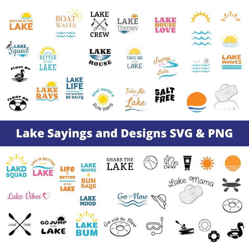 86 Lake Designs & Lake Saying SVG and PNG for Circuit - Etsy