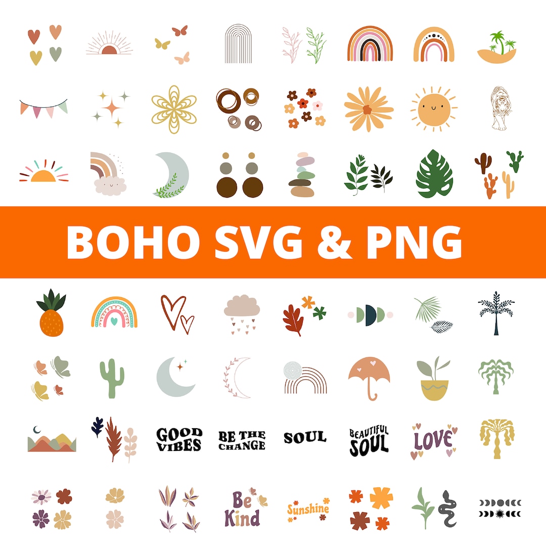 Over 55 Boho SVG & PNG Clipart, Boho Clipart - Etsy
