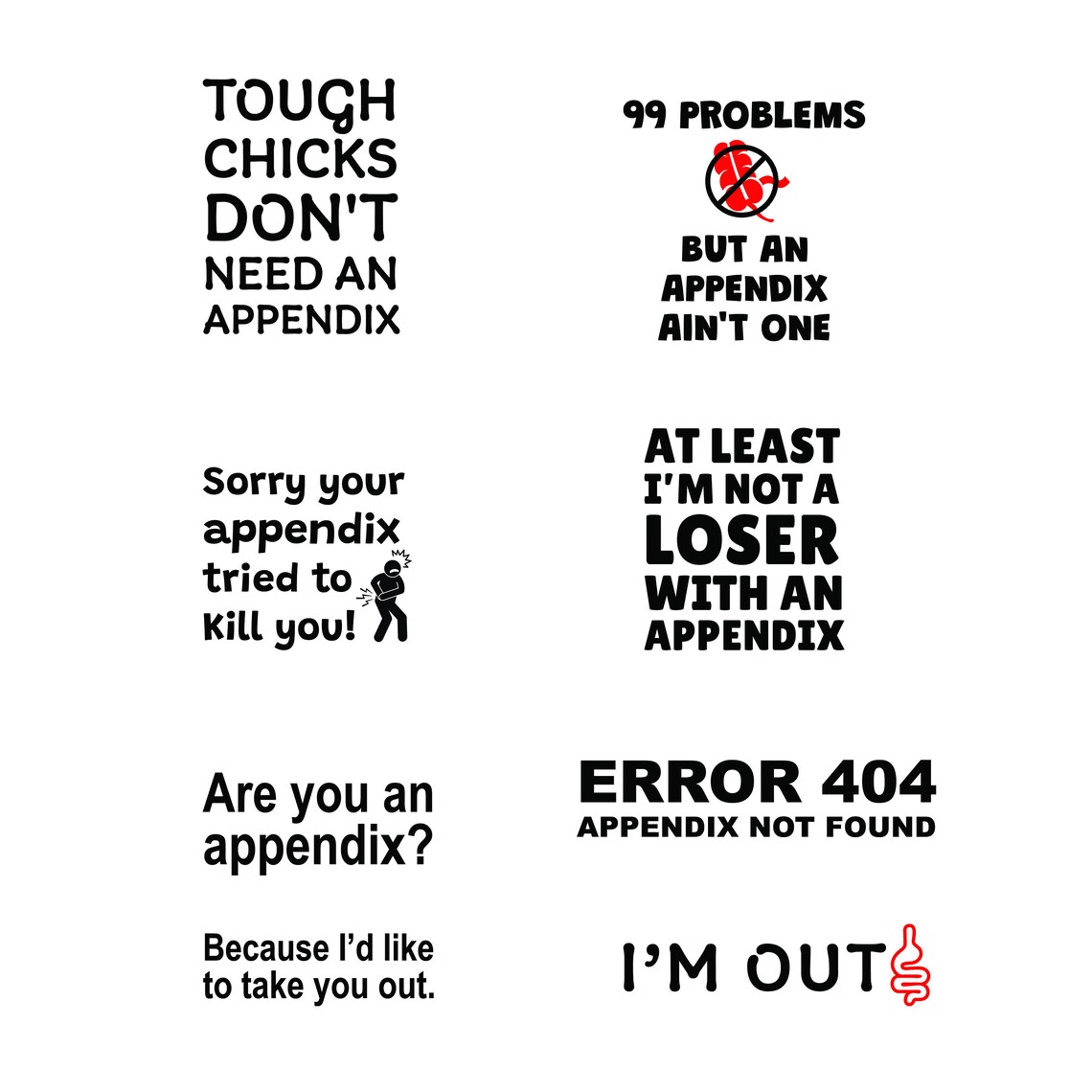 Appendix and Appendectomy Designs SVG & PNG - Etsy