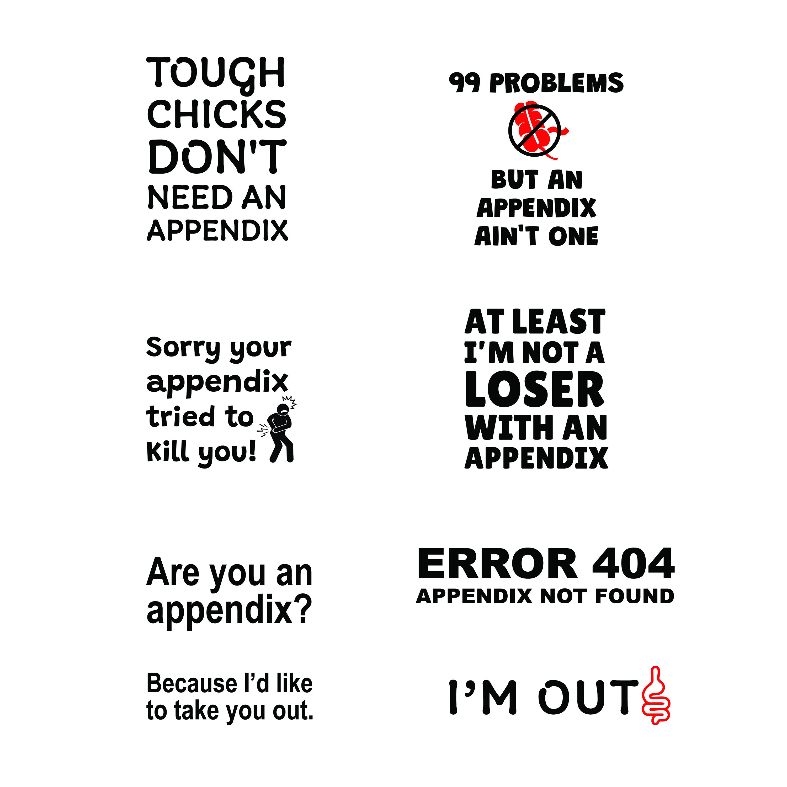 Appendix and Appendectomy Designs SVG & PNG - Etsy