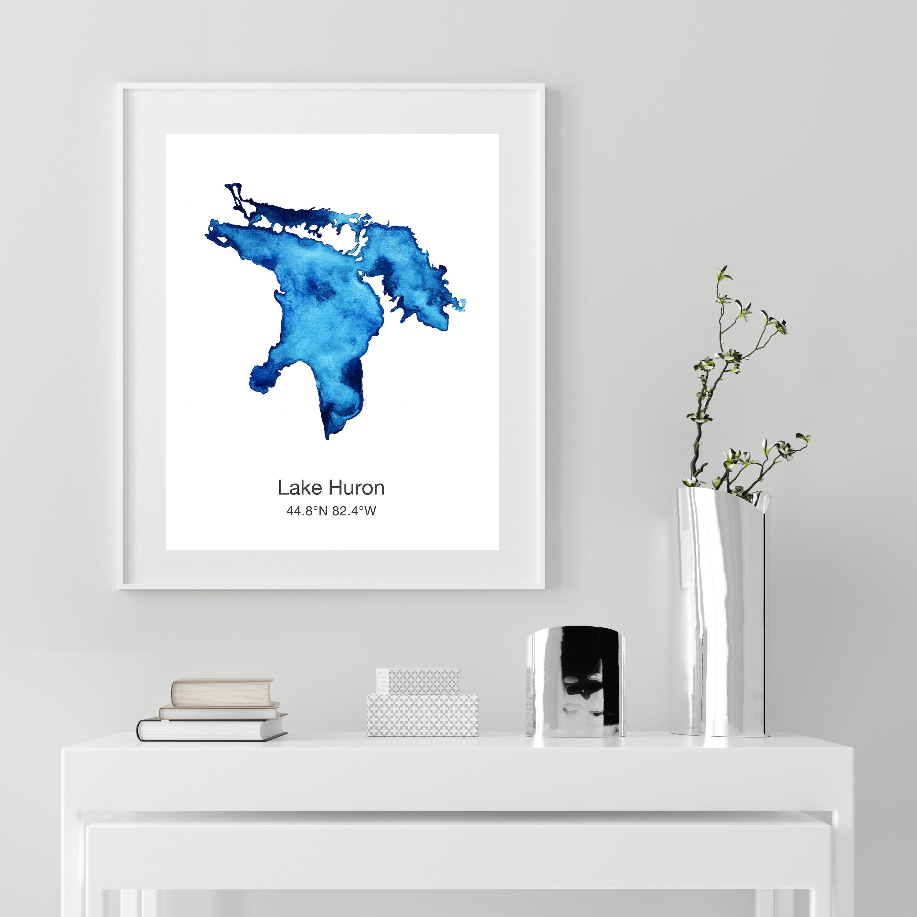 Lake Huron Watercolor Print, Lake Huron Printable Poster - Etsy