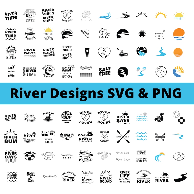 River Designs and River Saying SVG & PNG - Etsy