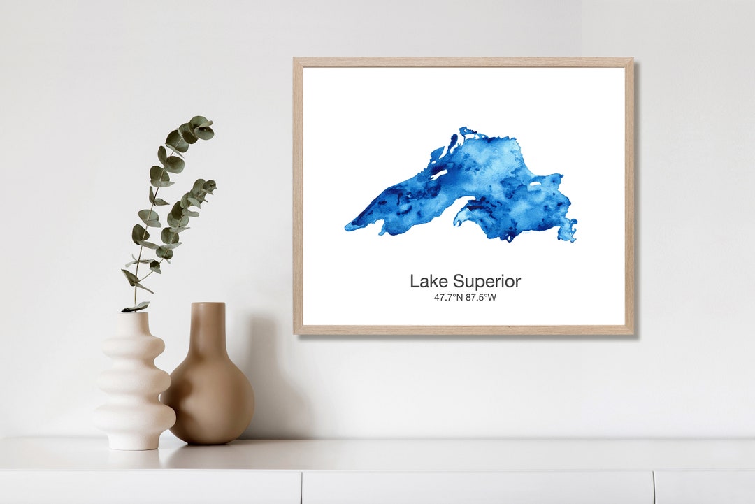 Lake Superior Watercolor Print, Lake Superior Printable Poster - Etsy
