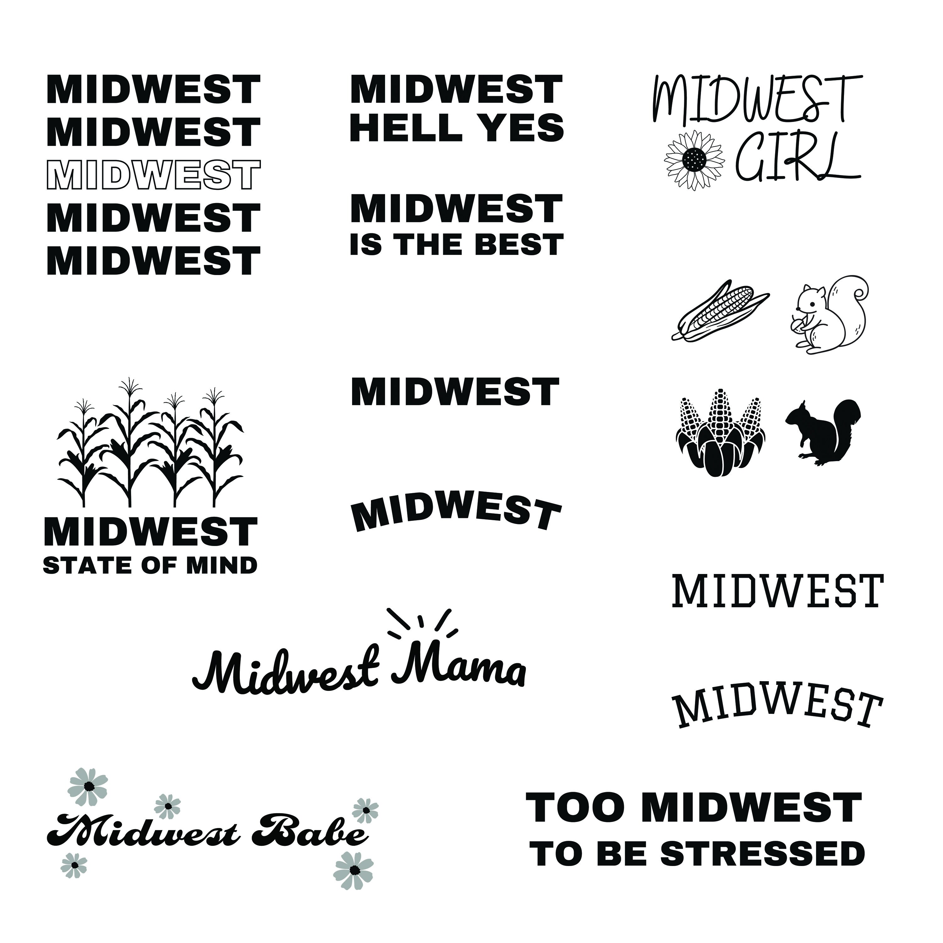 25 Midwest SVG and PNG Files, Funny Midwest Clipart - Etsy