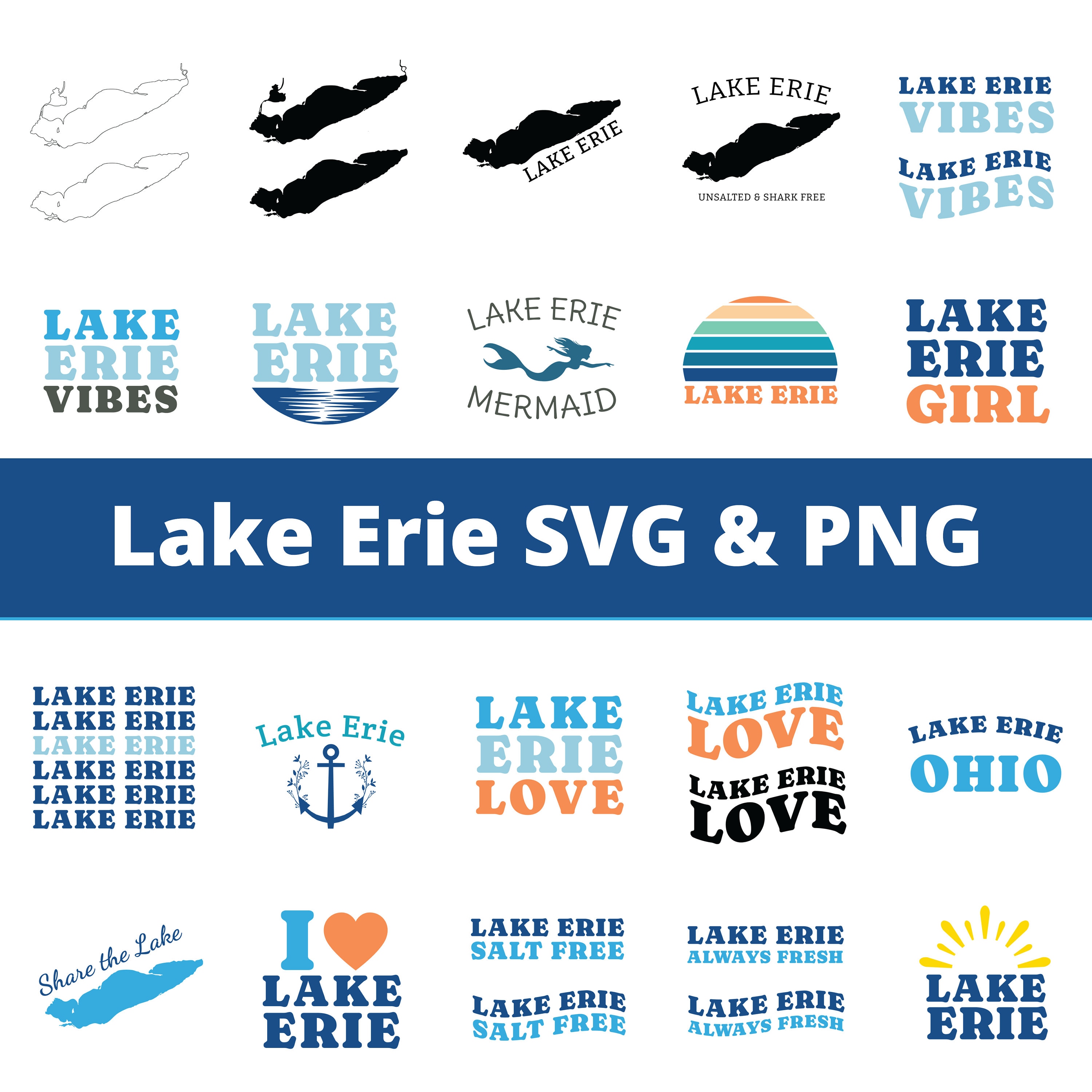 20 Lake Erie Designs, Lake Erie SVG & PNG - Etsy